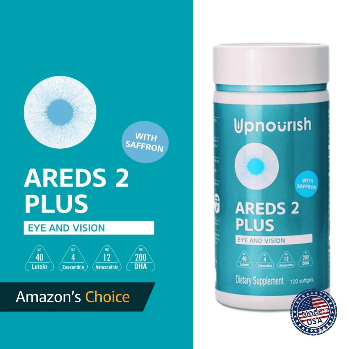 UpNourish Areds 2 Plus Vision And Eye | Top #1 Eye Care Supplement